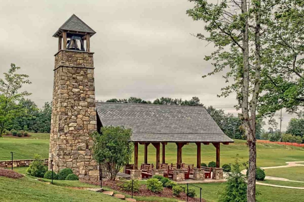Timber frame trusses create an open and dramatic effect