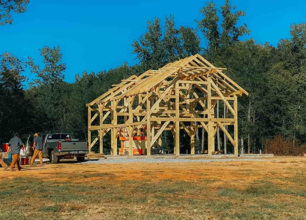 Raising a Timber Framed Community Barn - MORESUN